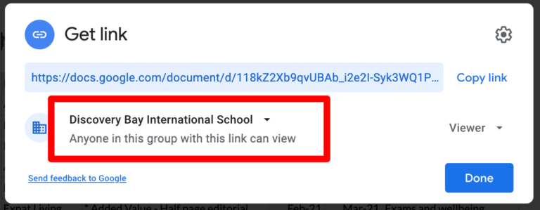 Important Security Reminder Sharing Links To anyone At DBIS On 