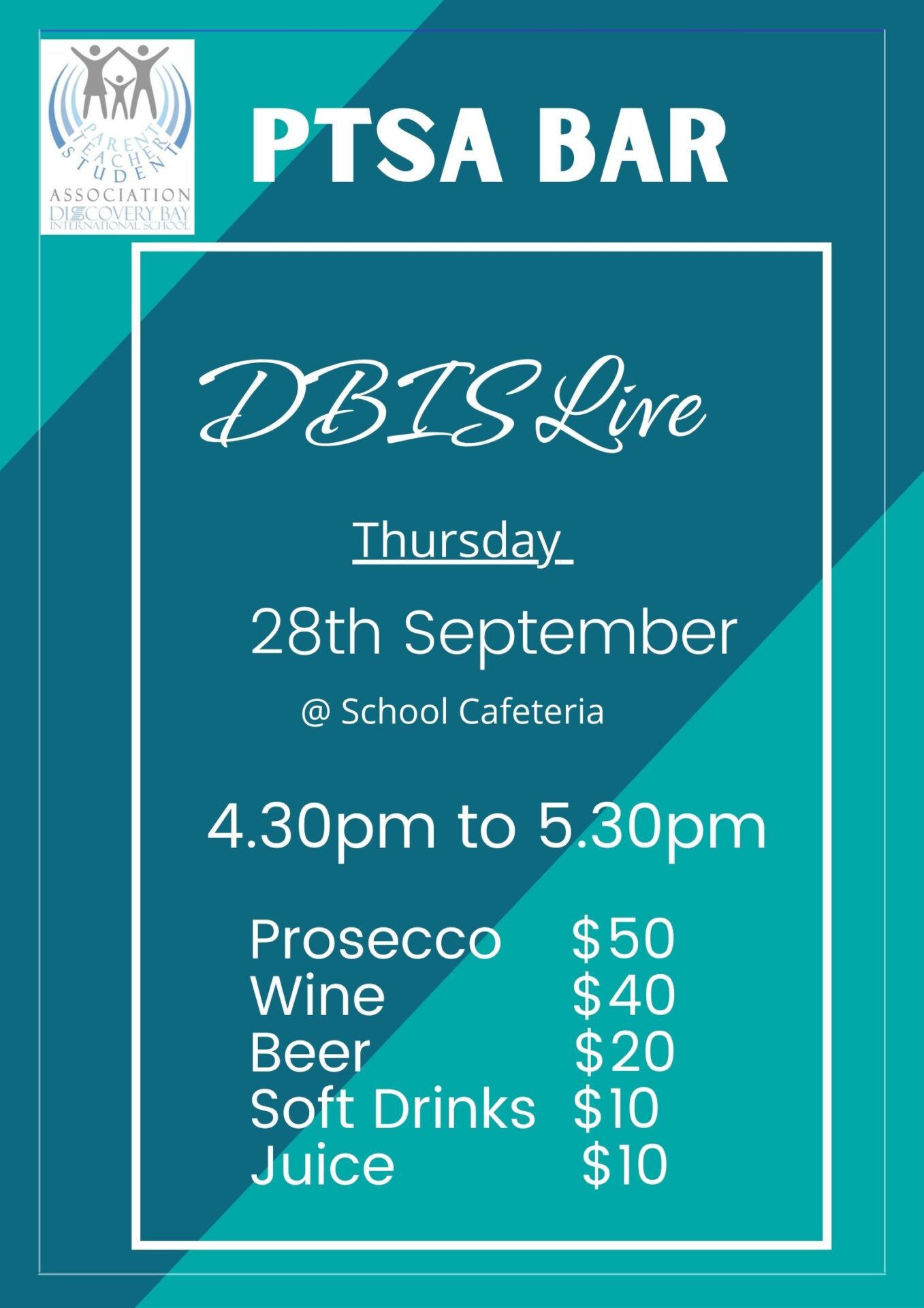 PTSA Bar at DBIS Live 28th September – DBIS Hub