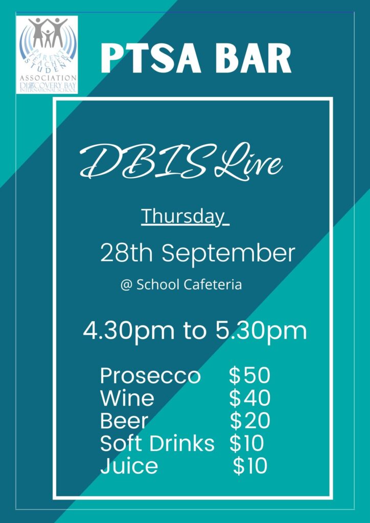PTSA Bar at DBIS Live 28th September – DBIS Hub
