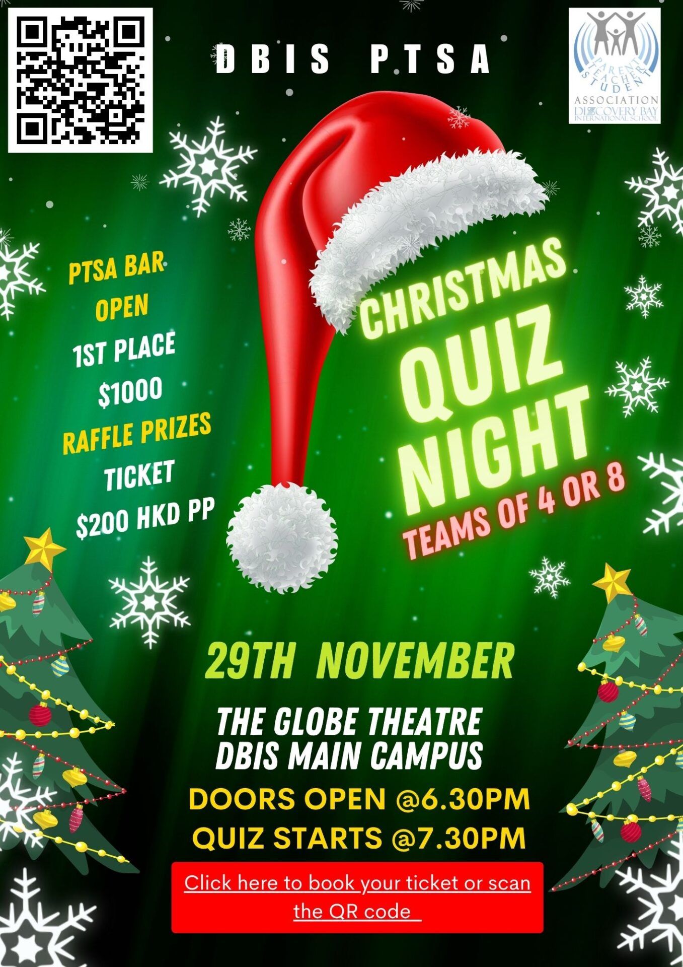 PTSA Christmas Quiz Night 29th @ Globe Theatre, Main Campus – DBIS Hub