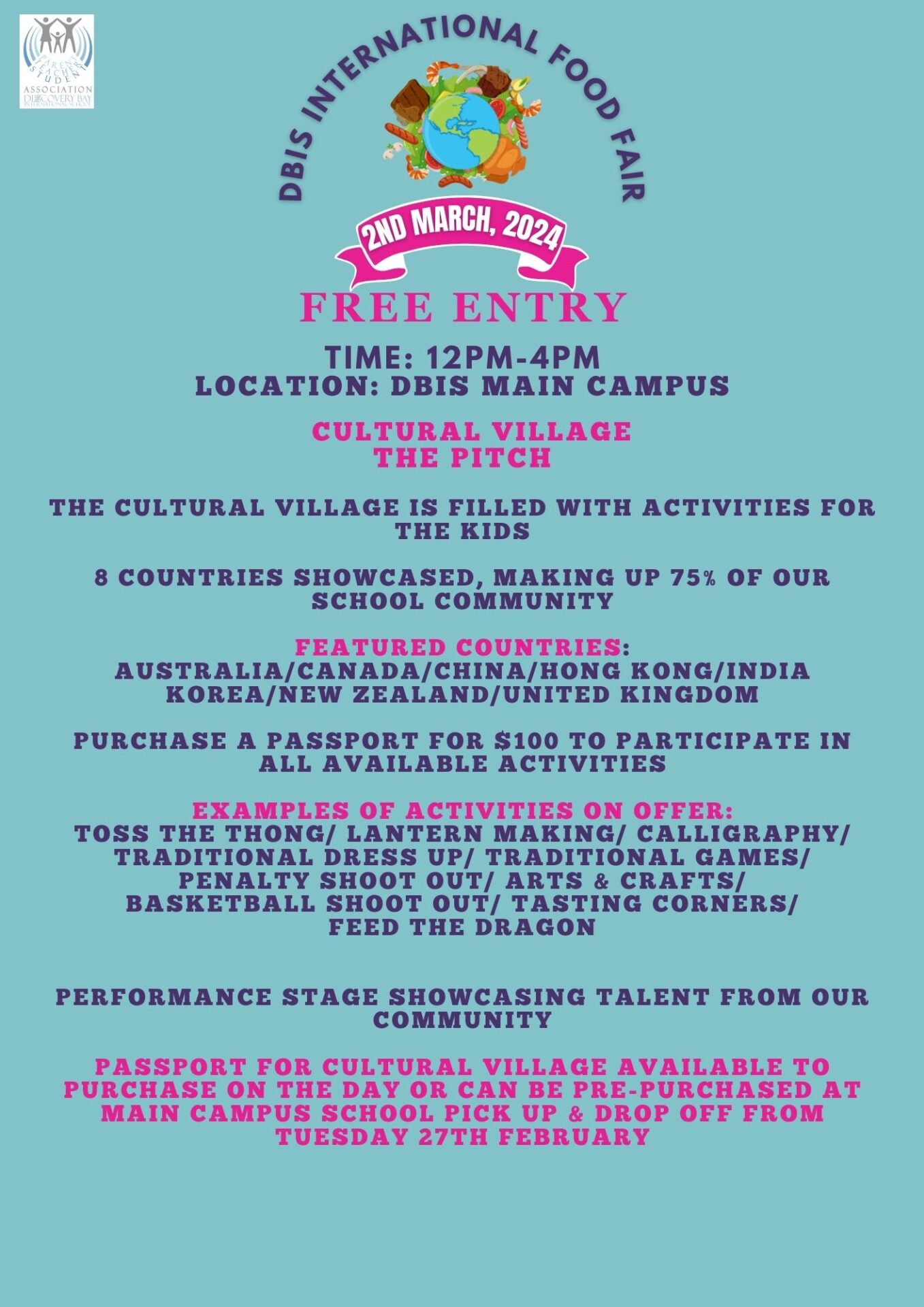 International Food Fair – Schedule and Stalls Information – DBIS Hub