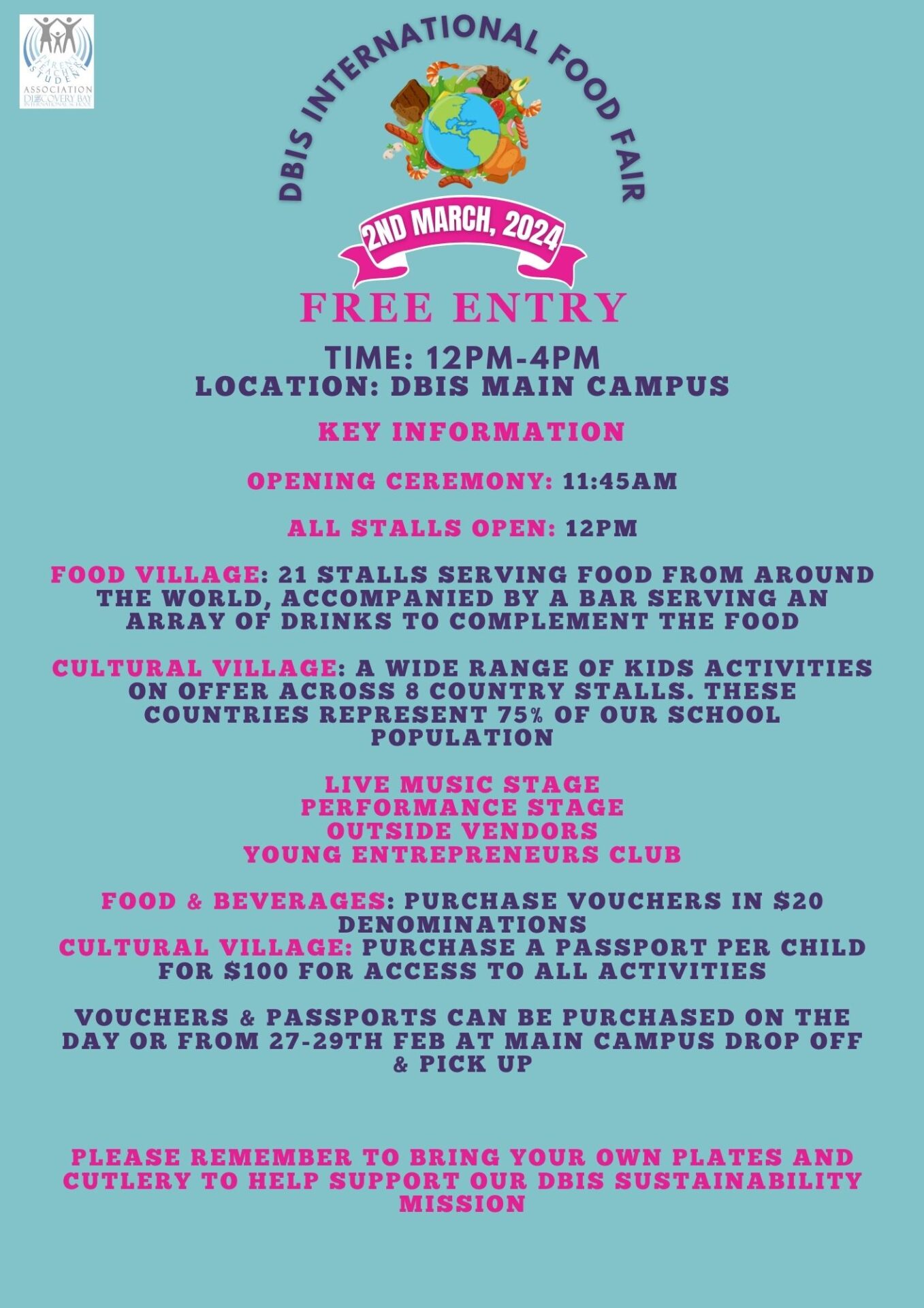 International Food Fair – Schedule and Stalls Information – DBIS Hub