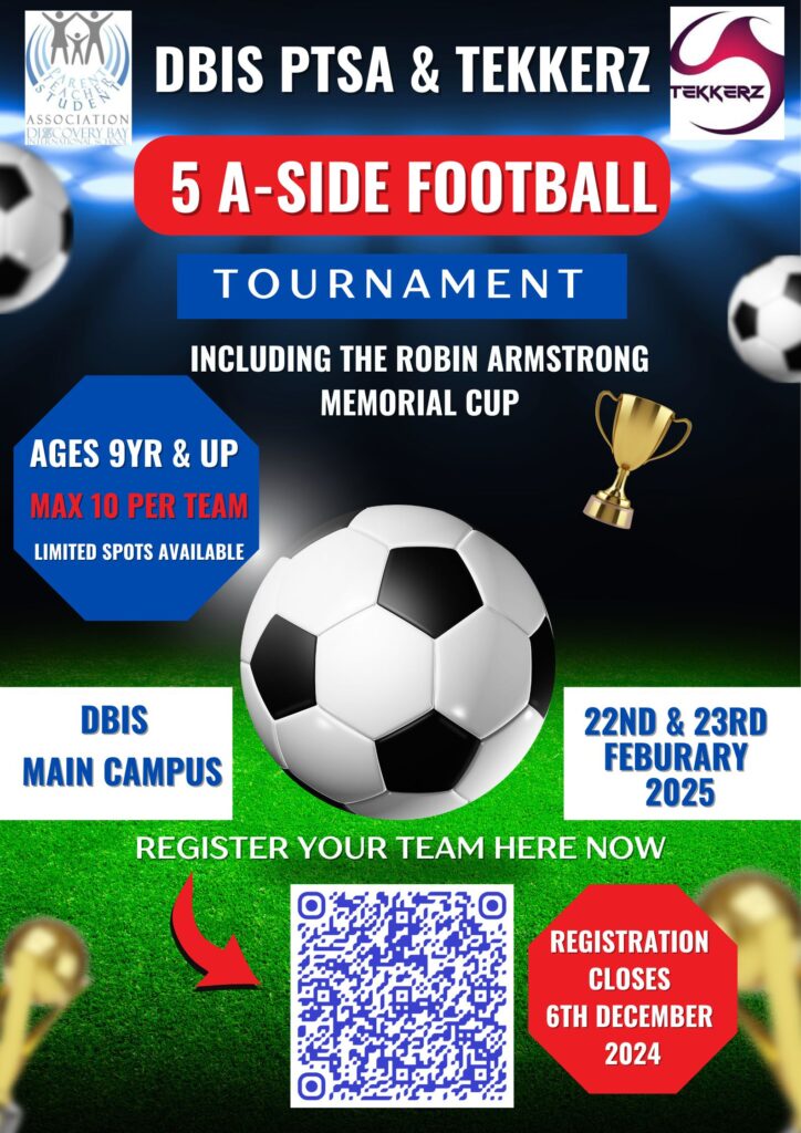 New Event! PTSA & Tekkerz 5-a-side Football Tournament – Sign Up Now! – DBIS Hub